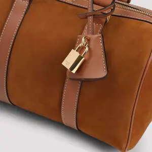 Celine Medium Boston Shoulder Bag In Suede Leather