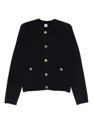 TOTEME TOTEME Navy Blue Hammered Button Wool Cardigan Multicolor
