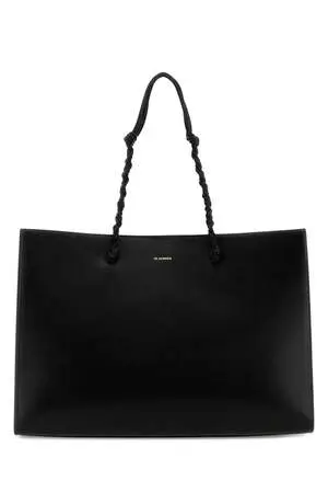 JIL SANDER Leather Tangle Shopping Bag - Black