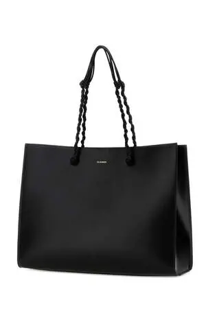 JIL SANDER Leather Tangle Shopping Bag - Black