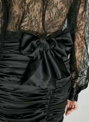 Dolce & Gabbana Ruched Silk Mini Skirt