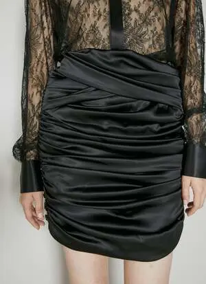 Dolce & Gabbana Ruched Silk Mini Skirt
