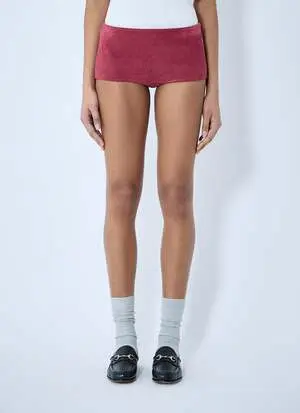 Gucci Suede Mini Shorts - Red
