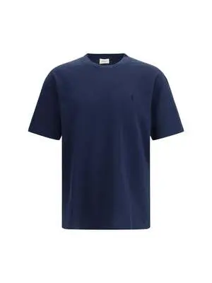 Saint Laurent Cassandre Piqué T-shirt - Blue