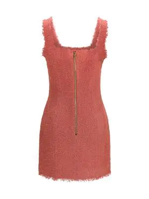 Balmain Short Tweed Dress With Faux Pockets