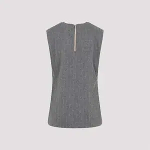 Carven Sleeveless Shift Top - Gray