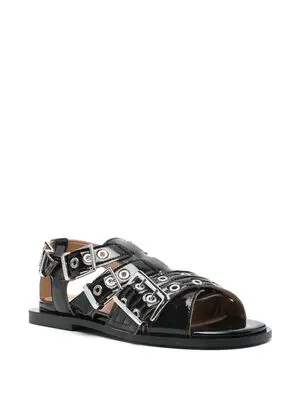 GANNI Buckled Strappy Sandals - Multicolor