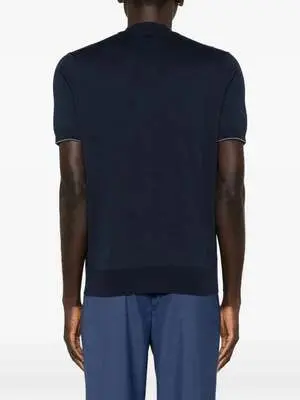 Brunello Cucinelli Mock Neck Short Sleeve Sweater - Multicolor