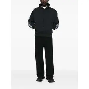 Balenciaga Cotton Drawstring Hoodie - Black