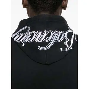 Balenciaga Cotton Drawstring Hoodie - Black