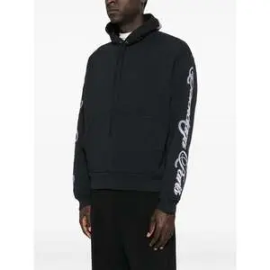 Balenciaga Cotton Drawstring Hoodie - Black