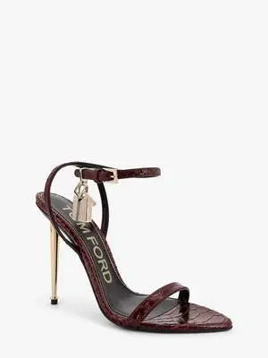 TOM FORD Laminated Leather Padlock Sandals - Multicolor