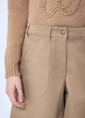 Moncler Cotton-blend Twill Shorts With Logo Patch - Brown