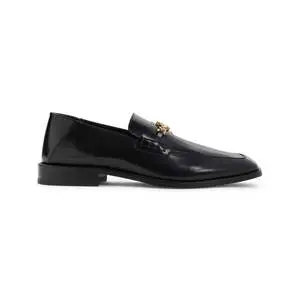 Amiri Leather Ma Slip On Loafer With Gold-tone Chain Detail - Black
