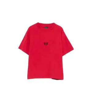 Balenciaga Logo Detail Cotton T-shirt - Red