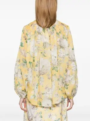 Zimmermann Acacia Printed Ramie Blouse - Multicolor