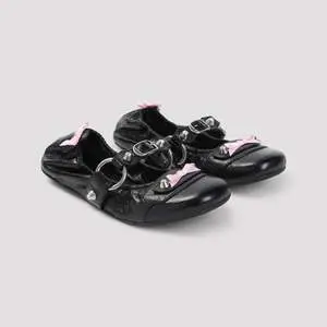 Balenciaga Lamb Leather Embellished Flat Sandals - Black
