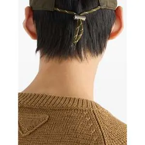 Prada Baseball Cap With Enamelled Triangle Logo - Green