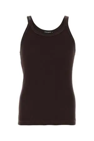 Dolce & Gabbana Cotton Tank Top - Brown