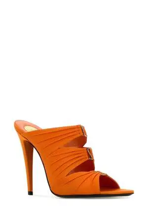 Saint Laurent Fabric "emilie" Mules - Orange