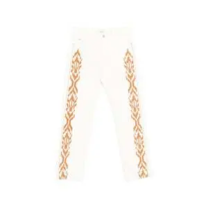 Isabel Marant Étoile Straight Leg Embroidered Jeans - Cream