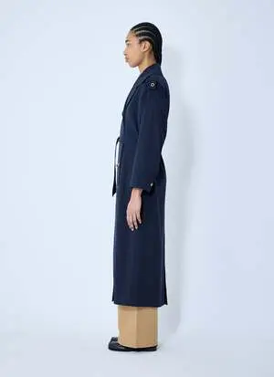 Max Mara Gabardine Wool Coat - Blue