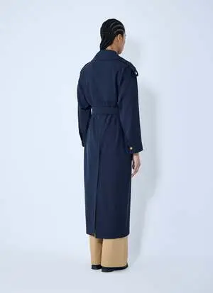 Max Mara Gabardine Wool Coat - Blue