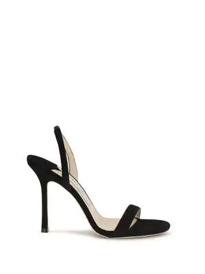JIMMY CHOO Suede Stiletto Sandals - Black