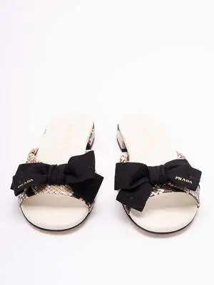Prada Ayers Slides With Bow Detail