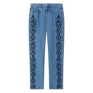Isabel Marant Étoile Embroidered Regular & Straight-leg Jeans - Blue