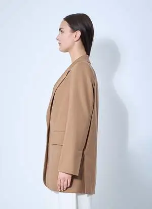 Max Mara Single-breasted Blazer In Wool Blend - Cream