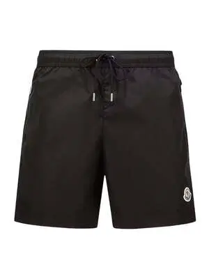Moncler Moncler Men Swimwear With Logo Patch Black