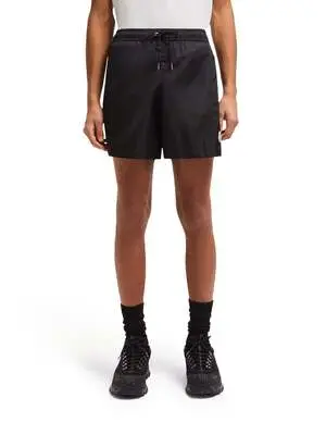 Moncler Swimwear With Logo Patch - Black