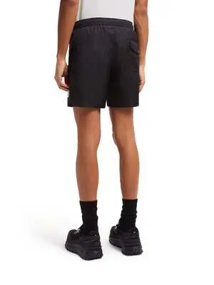 Moncler Swimwear With Logo Patch - Black