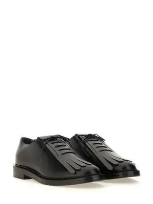 Max Mara Leather Derby Shoes With Fringe Detail