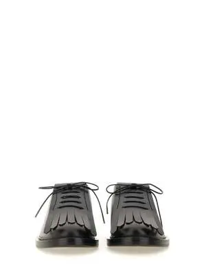 Max Mara Leather Derby Shoes With Fringe Detail