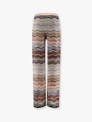 Missoni Viscose Trousers With Laminated Chevron Pattern - Multicolor