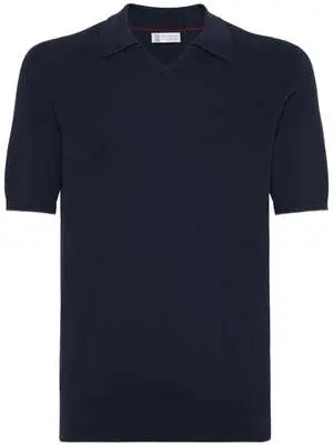 Brunello Cucinelli Ribbed Cotton Polo Sweater