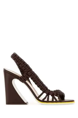 Fendi Leather Arc Sandals - Brown