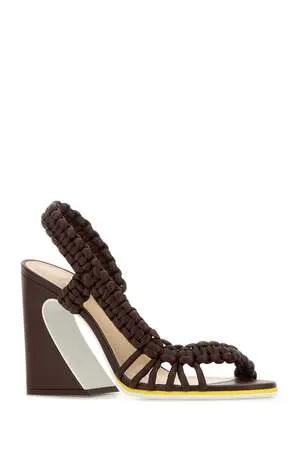 Fendi Leather Arc Sandals - Brown