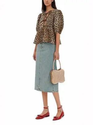 GANNI Animalier Print Blouse