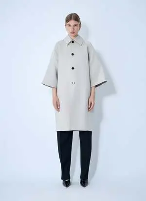Bottega Veneta Classic Collar Coat In Silk-and-cotton Blend