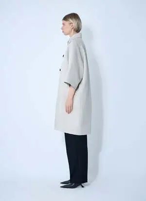 Bottega Veneta Classic Collar Coat In Silk-and-cotton Blend