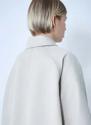 Bottega Veneta Classic Collar Coat In Silk-and-cotton Blend
