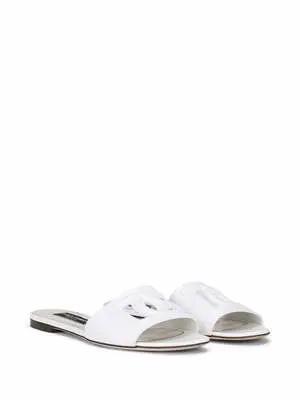 Dolce & Gabbana Dg Logo Leather Flat Slides - Multicolor