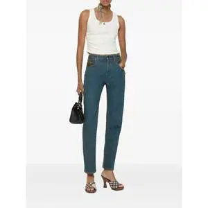 Burberry Denim Straight-leg Jeans With Check Detail