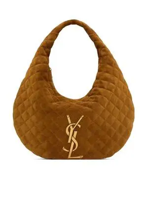 Saint Laurent Icare Quilted Suede Hobo Bag - Multicolor