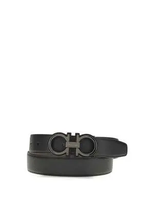 FERRAGAMO Reversible And Adjustable Gancini Belt - Black