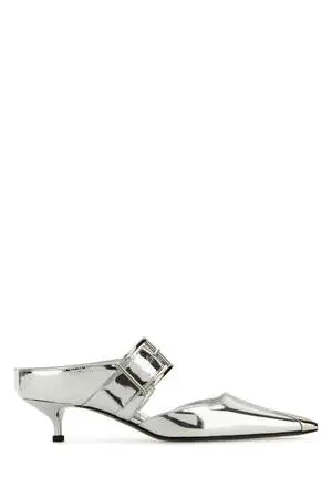 Alexander McQueen Leather Punk Pumps - Silver