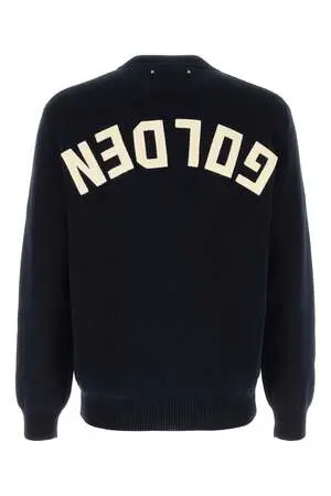 GOLDEN GOOSE Dark Stretch Cotton Blend Crew Neck Sweater